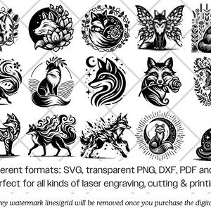 Fox SVG Bundle · Whimsical Floral Woodland Nature Clipart PNG PDF ...