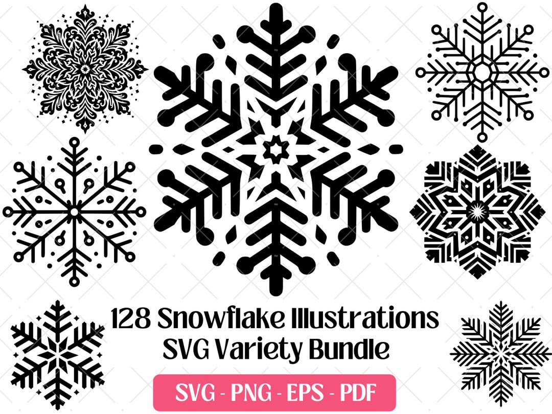 Snowflake SVG Bundle, Cutting Laser Engraving Files Winter Crystal ...