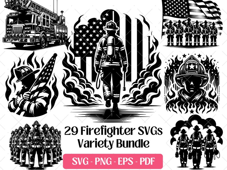Firefighter SVG Bundle · Fireman Rescue Fire Department Hero ...