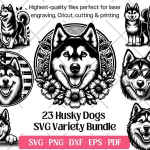 Husky SVG Bundle, Vector, PNG, Dxf, Eps,pdf, Cutting and Laser ...