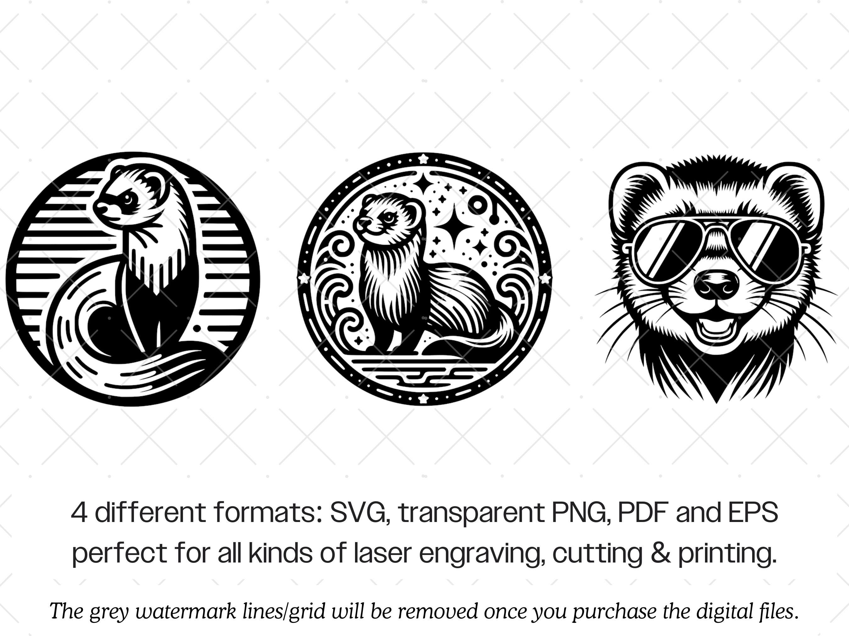 Ferret SVG Bundle · Whimsical Funny Pet Animal Clipart PNG PDF · Cricut ...