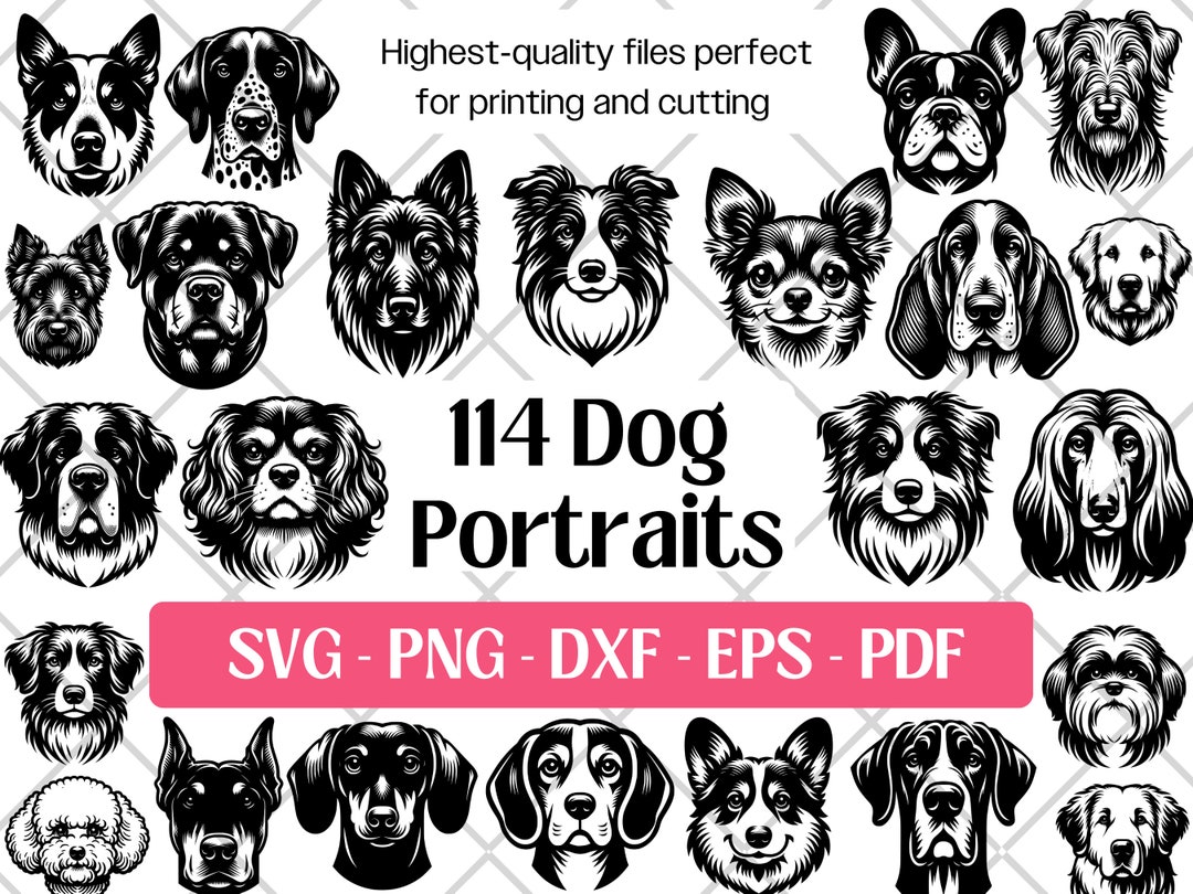 Dog SVG Bundle, Dog Vector Art Svg, PNG, DXF, Eps and Pdf Cut Files for ...