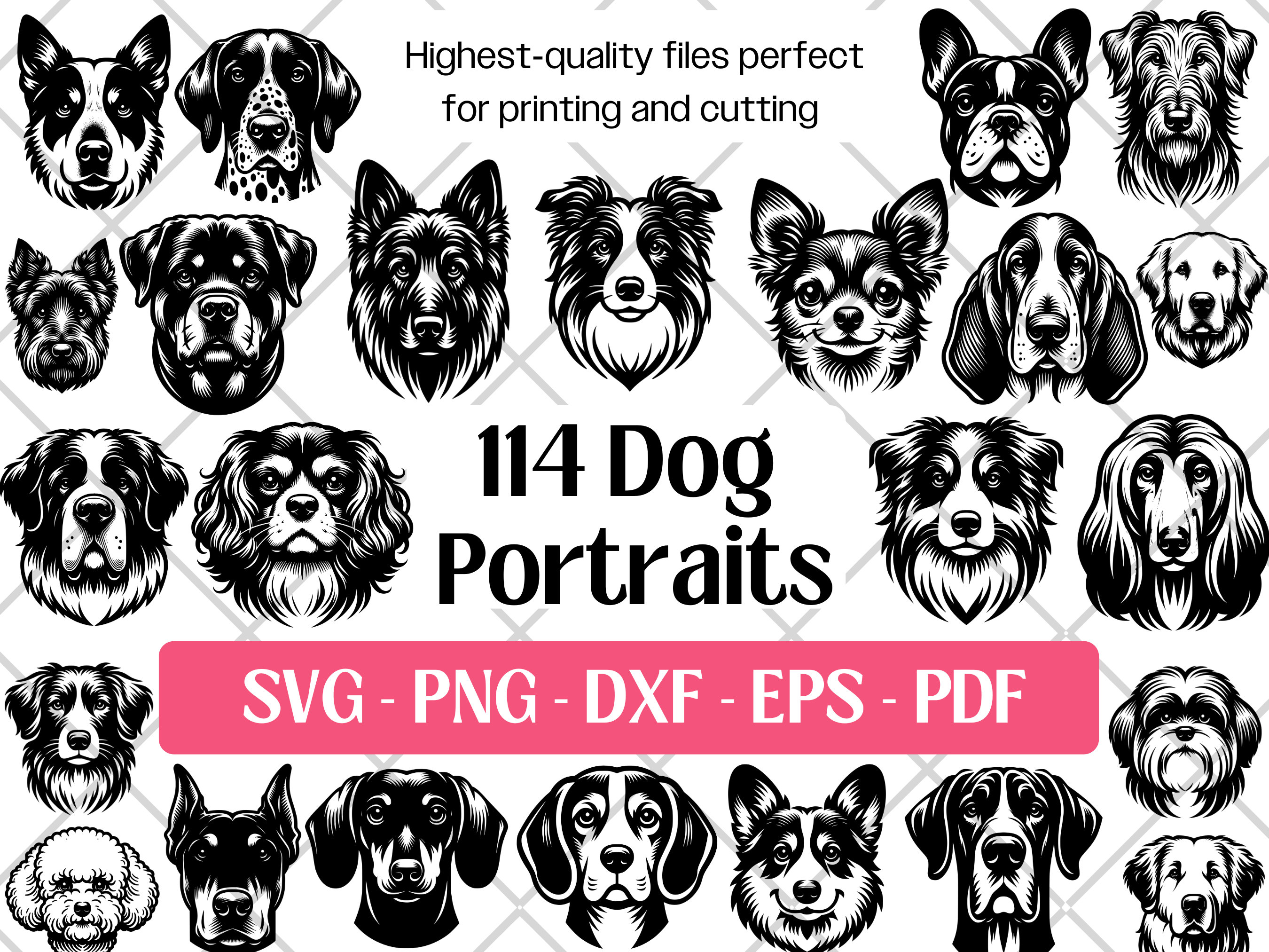 Dog SVG Bundle, Dog Vector Art Svg, PNG, DXF, Eps and Pdf Cut Files for ...