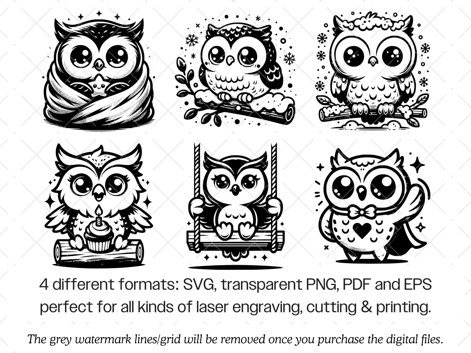 Cute Baby Owl SVG Bundle · Woodland Bird Silhouette Funny Baby Owl ...