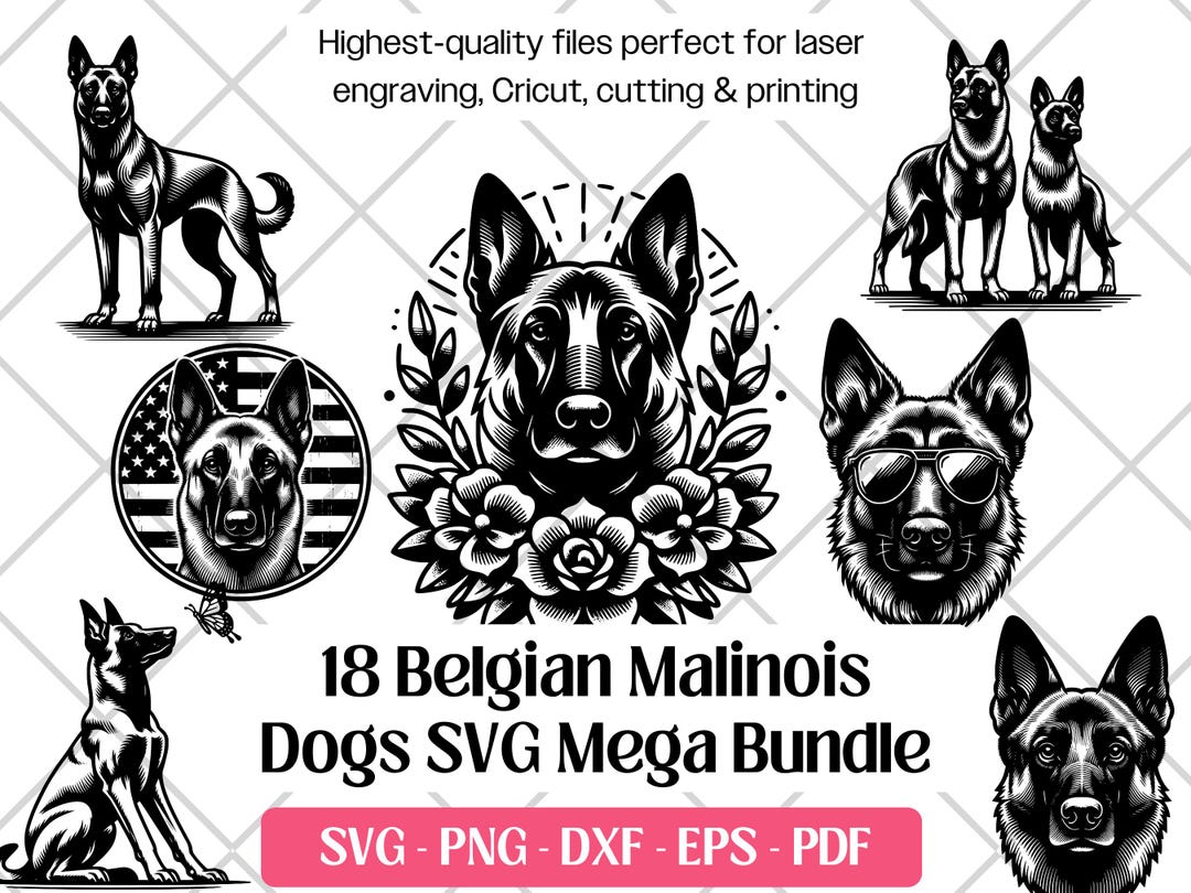 Belgian Malinois SVG Bundle, Dog Vector Graphics (digital Download) - Etsy