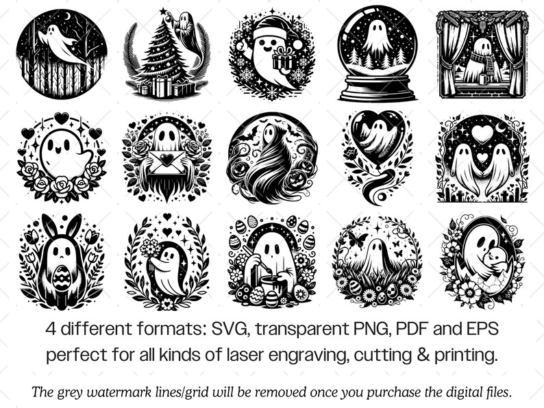 Ghost SVG Bundle · Whimsical Funny Halloween Clipart PNG · Cricut - Etsy