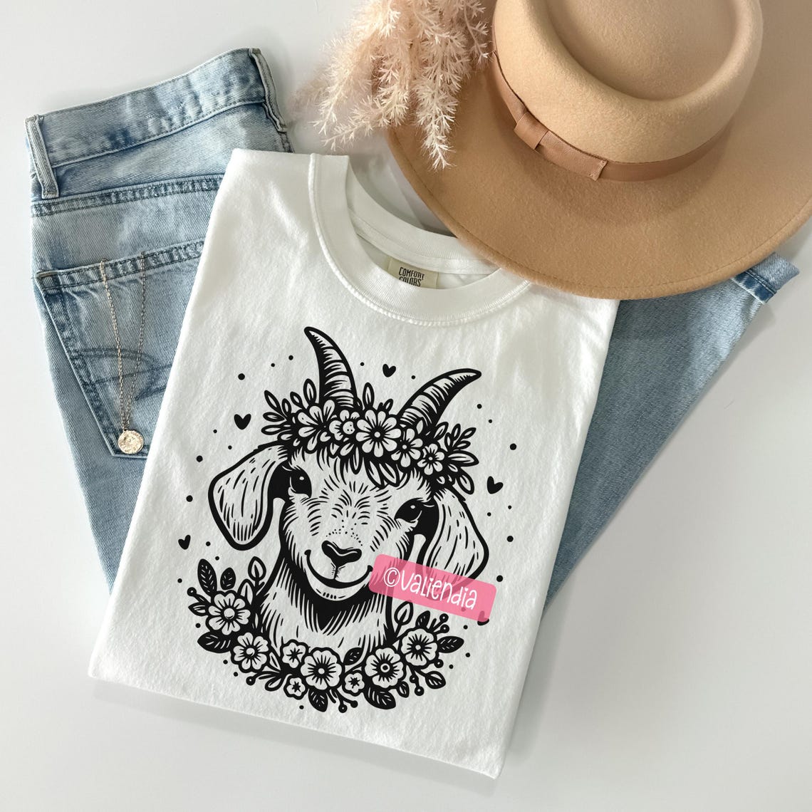 Goat SVG Bundle · Whimsical Floral Farm Animal Clipart PNG PDF · Cricut ...