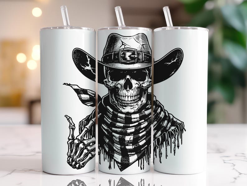 Skeleton Cowboy SVG Bundle · Western Outlaw Skull Clipart PNG · Cricut ...