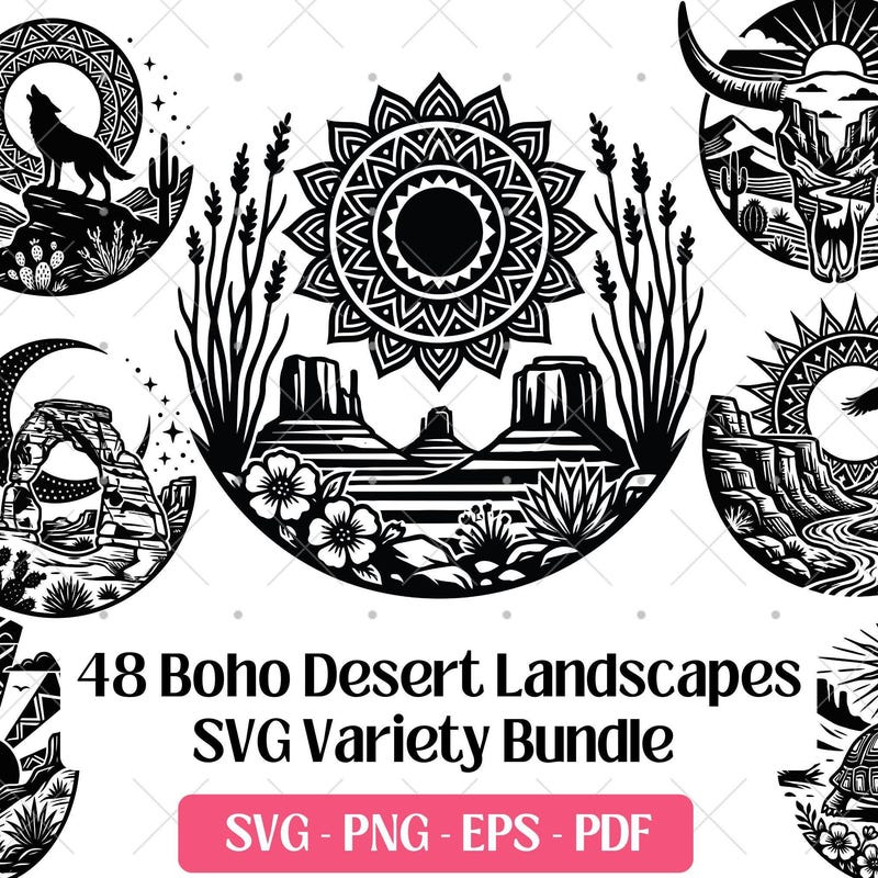 Boho Desert Svg - Etsy