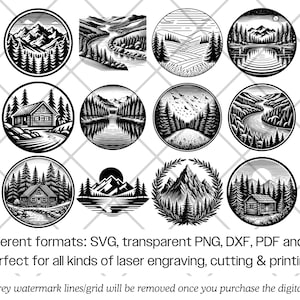 Nature SVG File Bundle, Vector, PNG, DXF, Eps,pdf Cutting Laser ...
