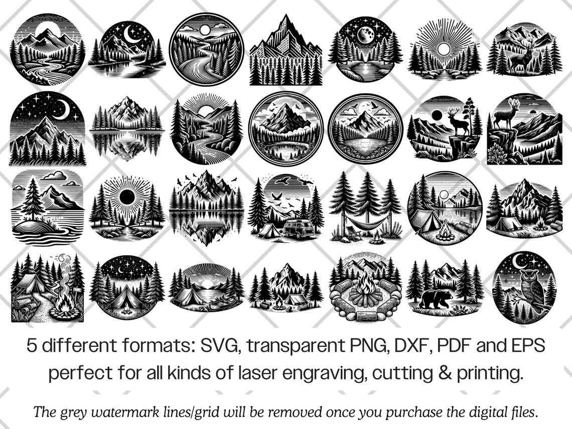 Nature SVG File Bundle, Vector, PNG, DXF, Eps,pdf Cutting Laser ...