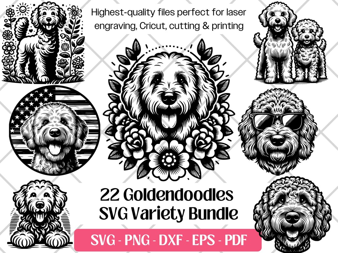 Goldendoodle SVG Bundle, Vector, PNG, Dxf, Eps,pdf, Cutting and Laser ...