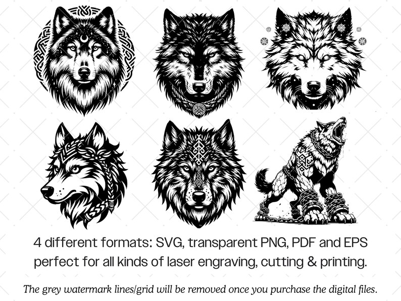 Fenrir SVG Bundle Cutting Laser Engraving Files, Norse Giant Wolf ...