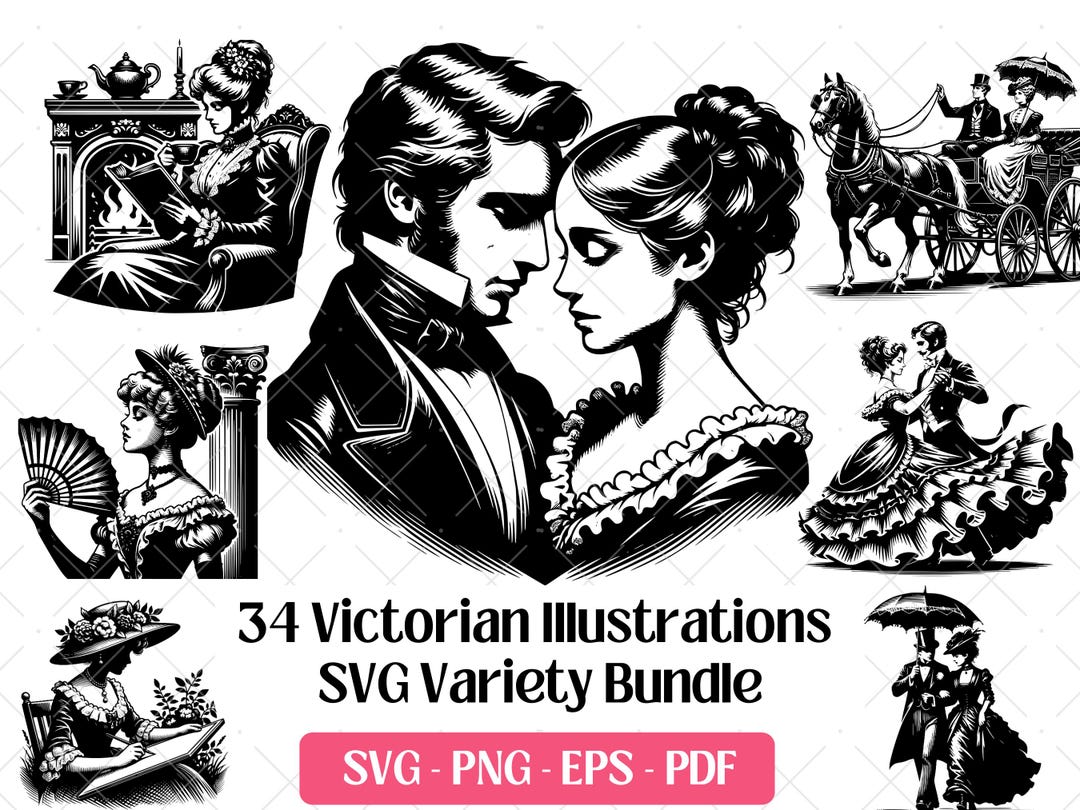 Victorian SVG Bundle, Cutting Laser Engraving Files Elegant Victorian ...