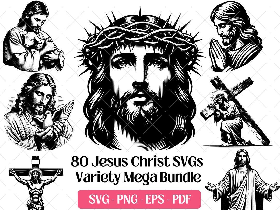 Jesus Christ SVG Bundle · Religious Christian Faith Holy Cross Design ...