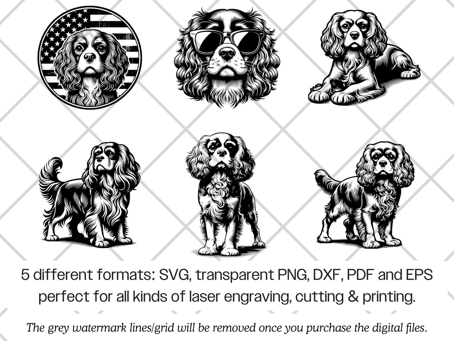 Cavalier King Charles Spaniel SVG Bundle · Dog Clipart PNG PDF · Cricut ...