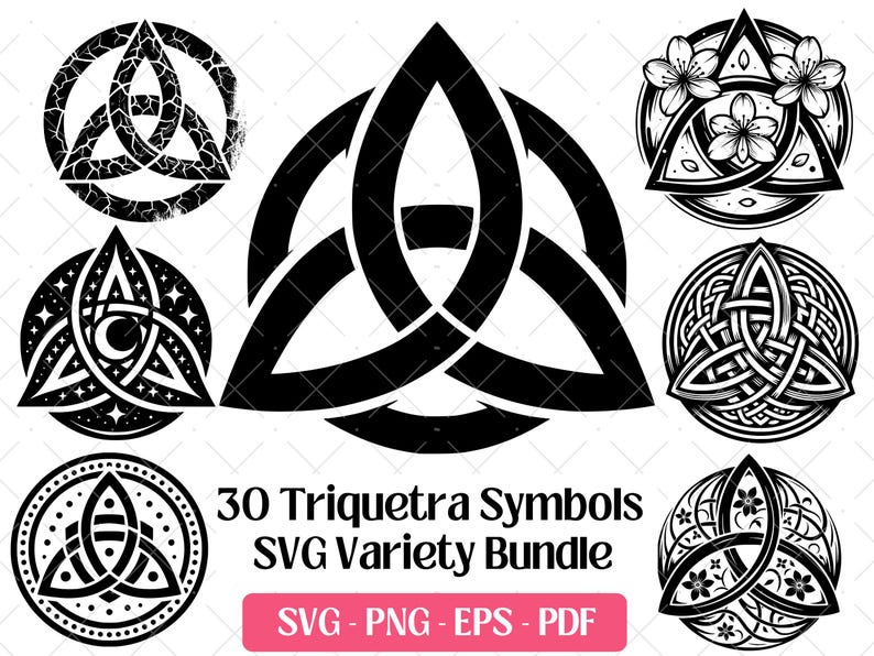 Triquetra SVG Bundle · Celtic Knot Trinity Symbol Irish Pagan Triquetra ...