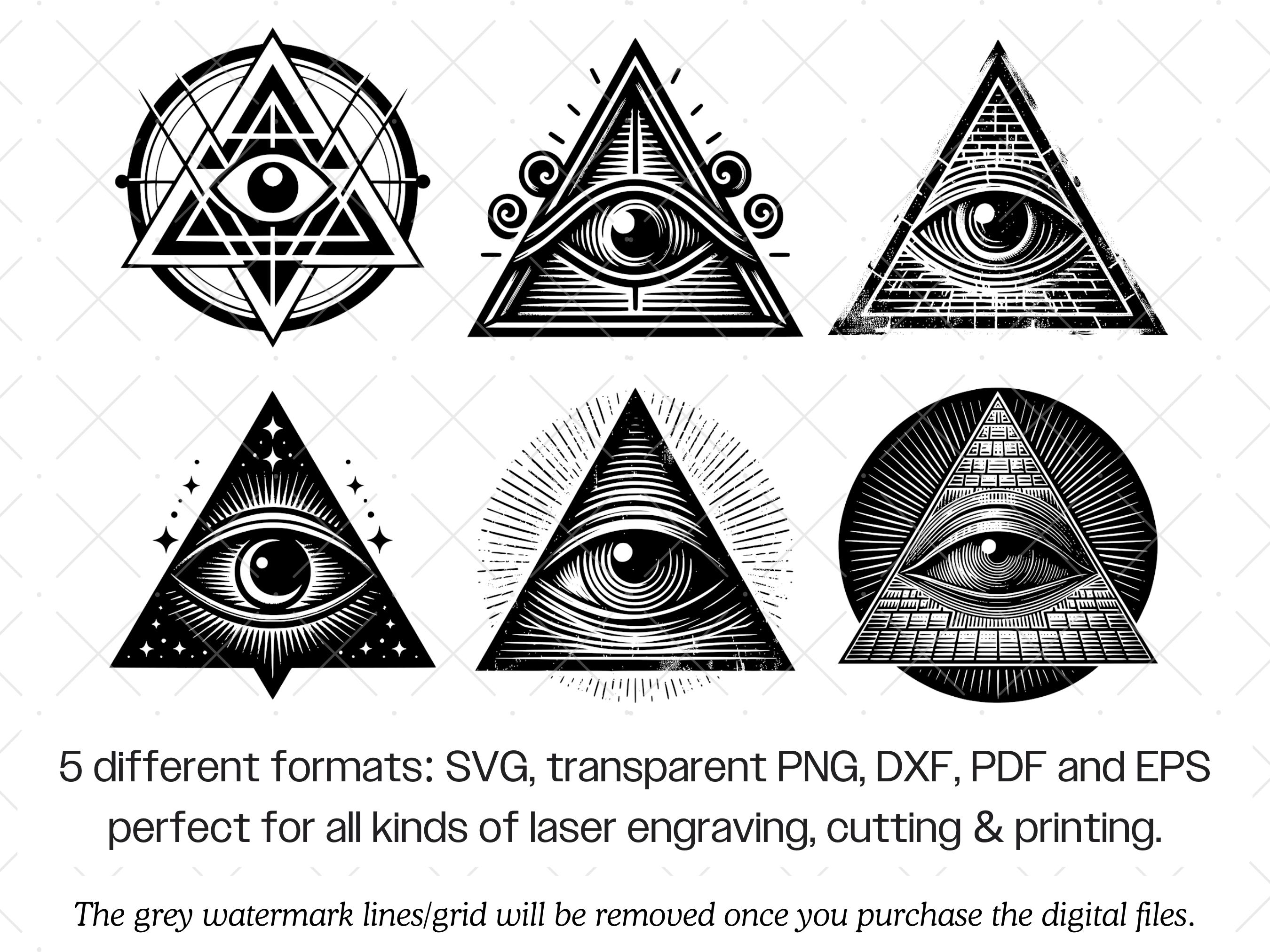 Eye of Providence SVG Bundle, Masonic Illuminati Symbol Third-eye ...