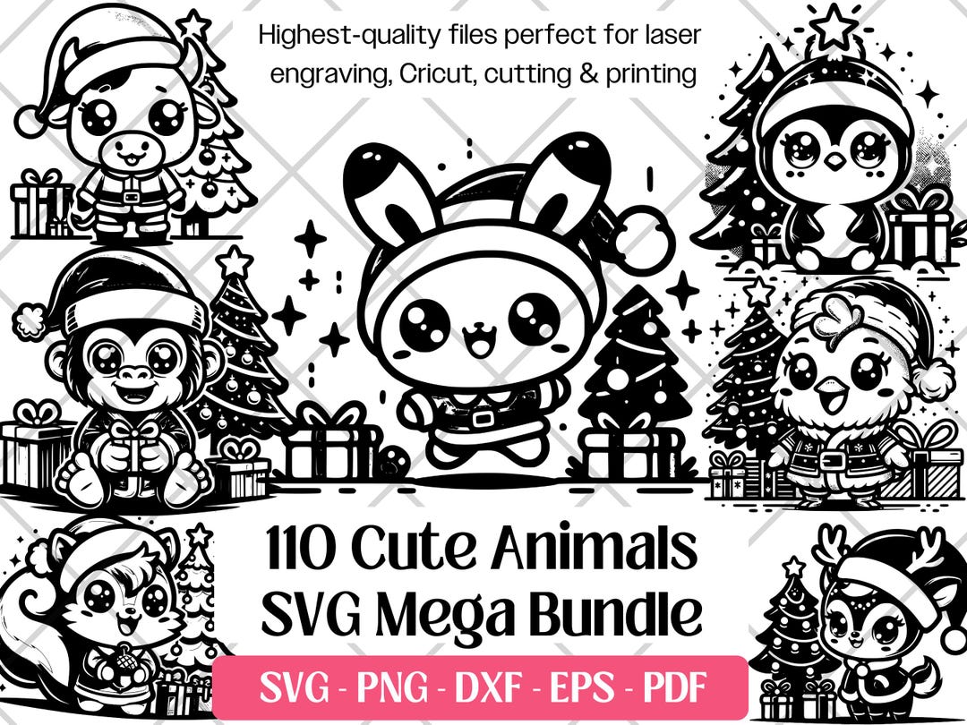 Christmas Animals SVG Bundle, Cute Farm, Forest, Woodland, Safari ...