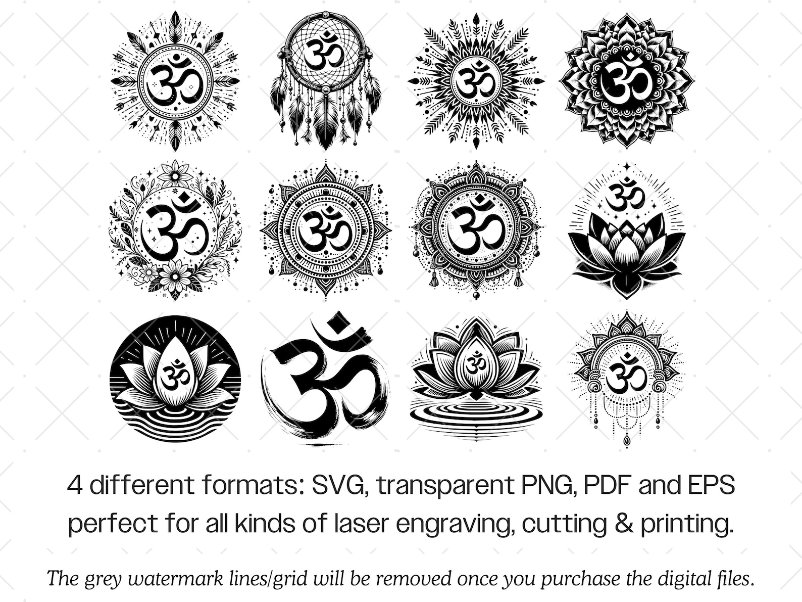 Om Symbol SVG Bundle,cutting Files PNG Eps Pdf Laser Engraving Files ...