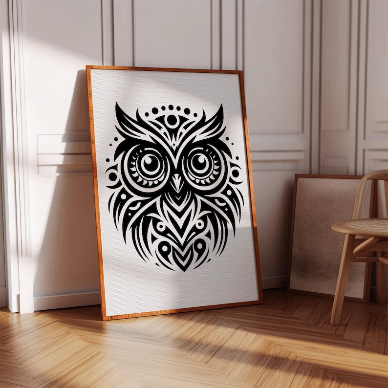 Owl SVG · Tribal Tattoo Animal Bird Face Clipart PNG · Cricut Files ...