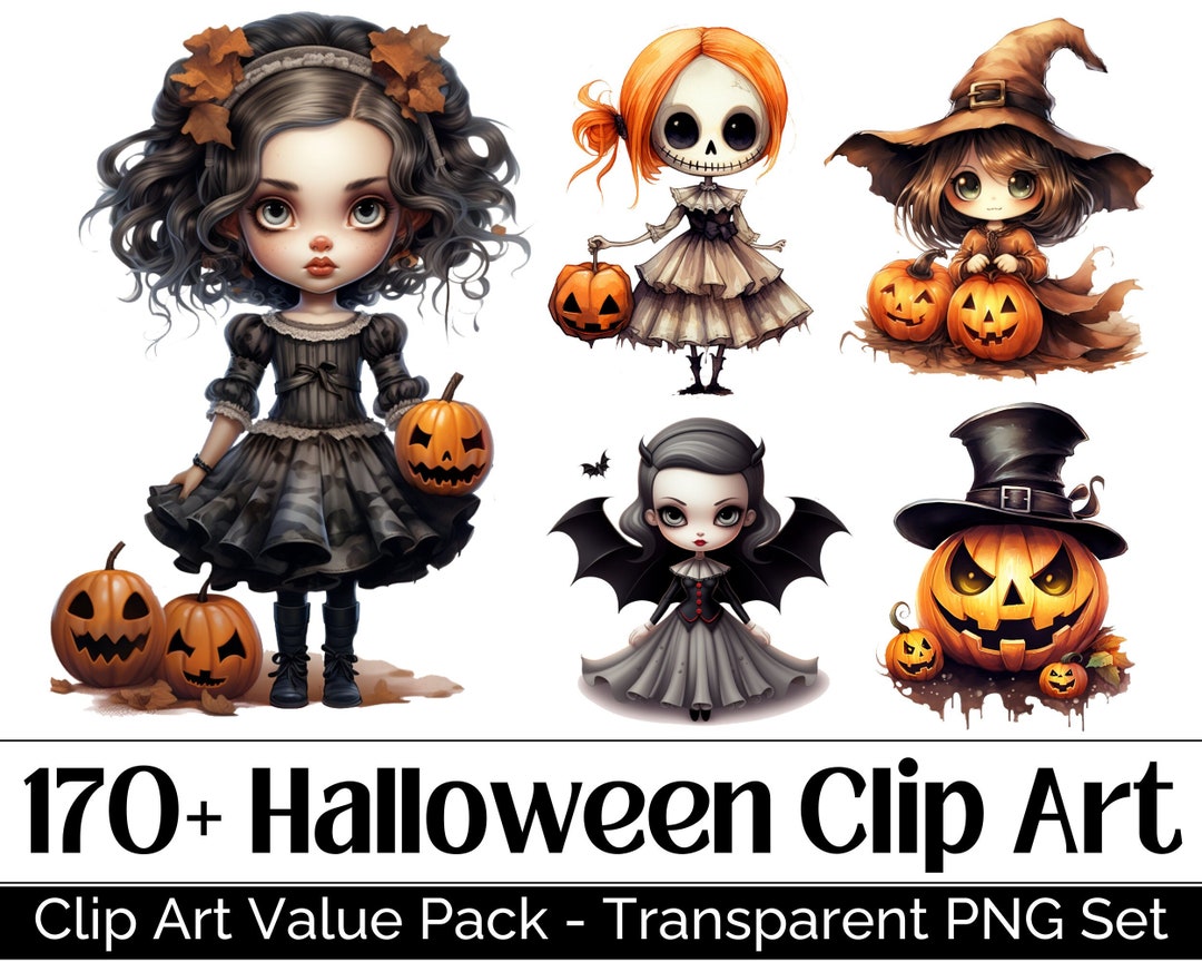 Halloween Clipart Bundle • 170 Halloween PNG Bundle, Sublimation PNG ...