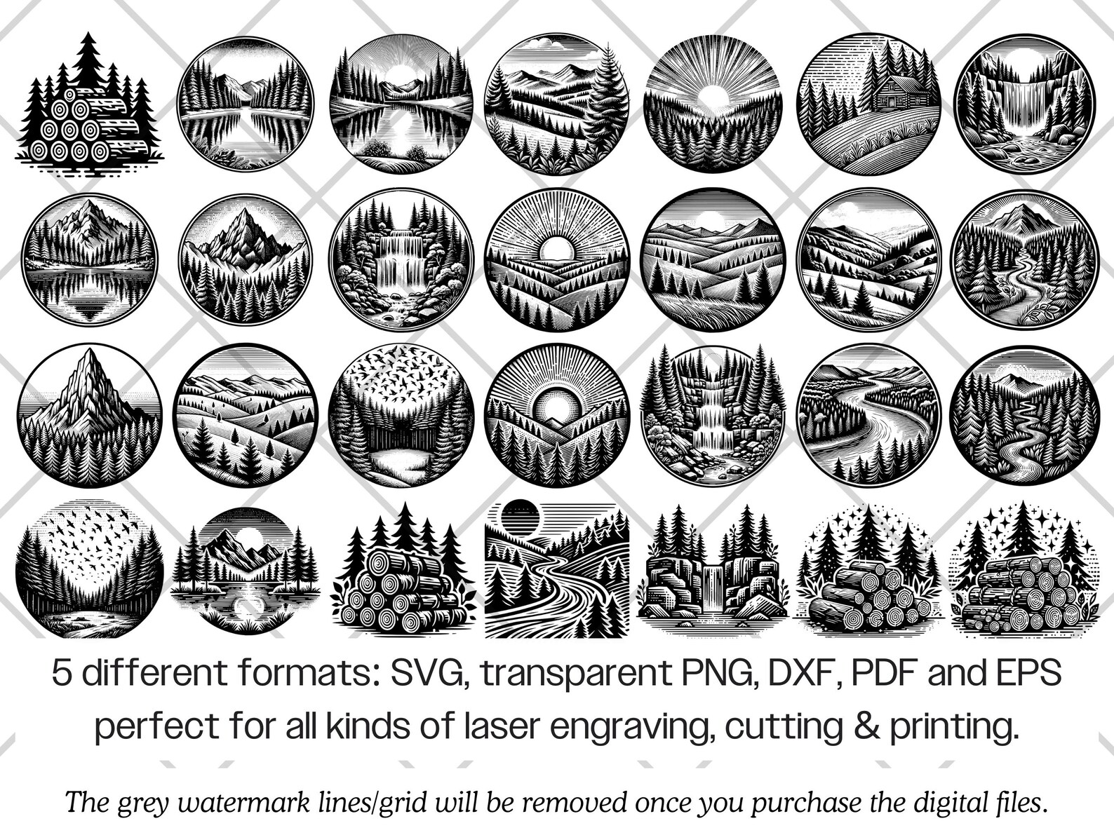 Nature SVG File Bundle, Vector, PNG, DXF, Eps,pdf Cutting Laser ...