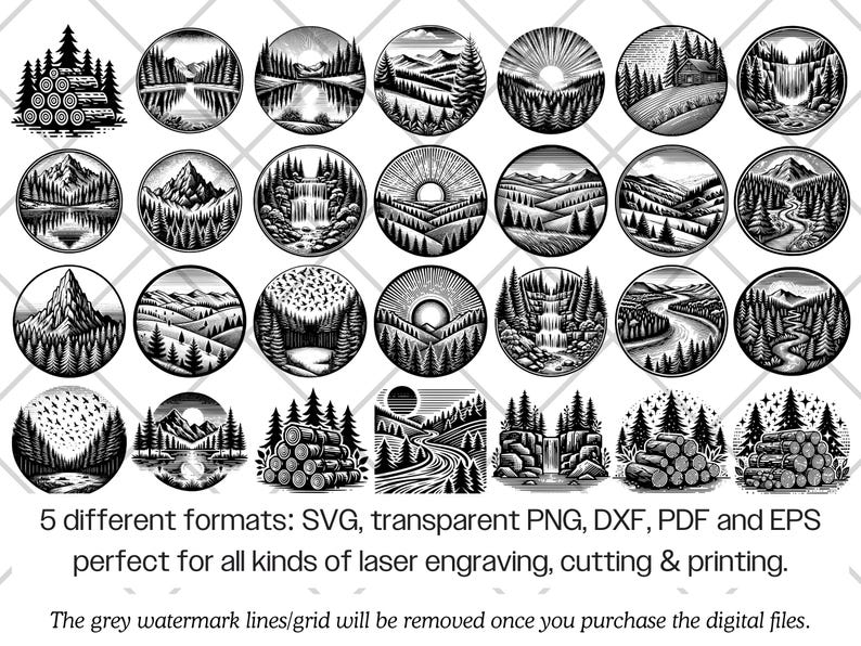 Nature SVG File Bundle, Vector, PNG, DXF, Eps,pdf Cutting Laser ...