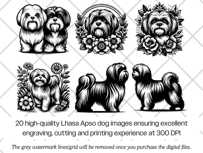 Lhasa Apso SVG Bundle · Dog Breed Pet Toy Lhasa Apso Design Clipart PNG ...