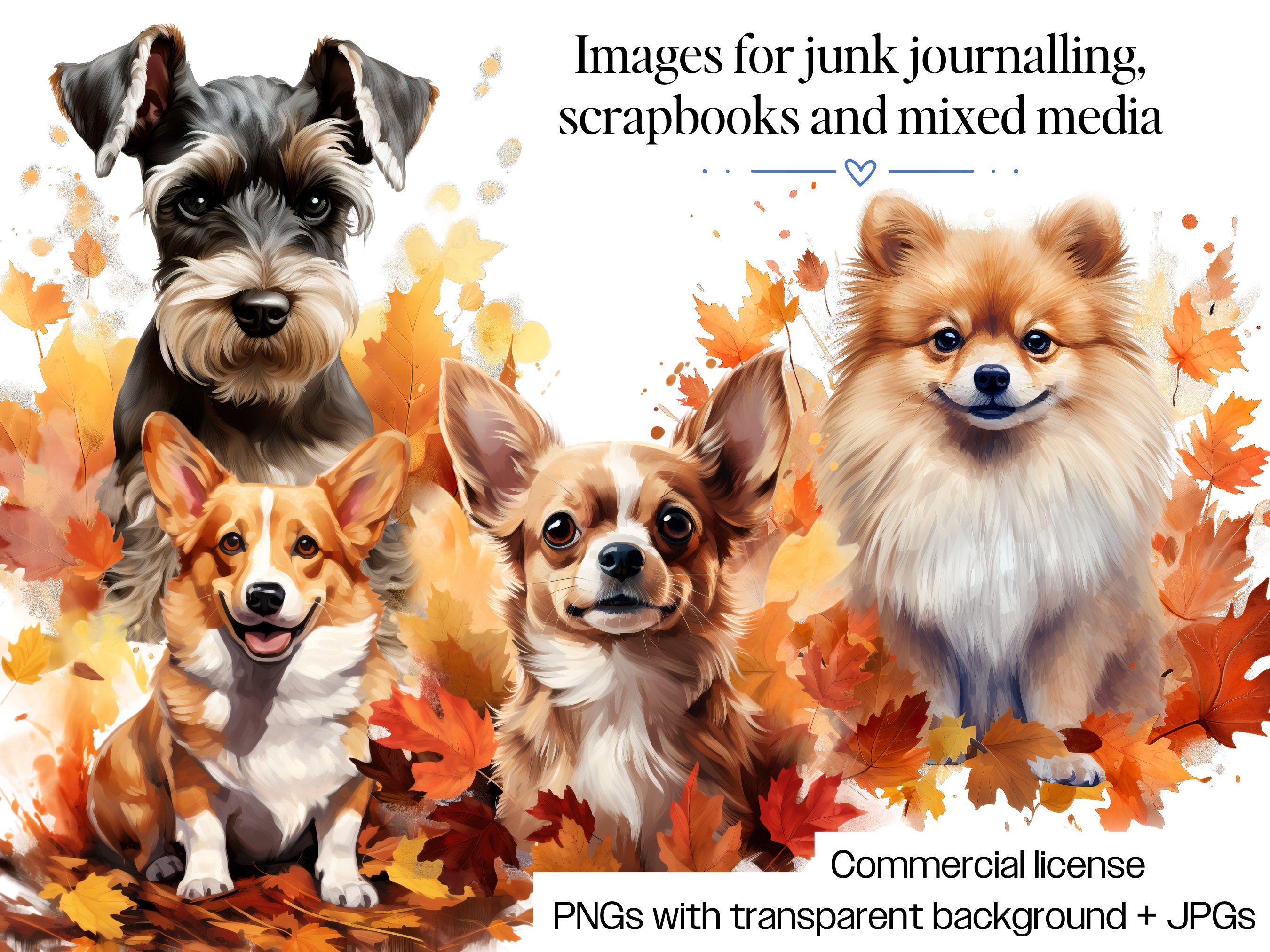 Dogs in the Fall 404 Dogs Clipart Bundle Watercolor Puppy and Dog PNG ...