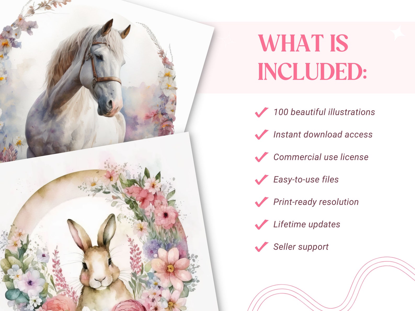 100 Farm Animals Clipart Value Pack Watercolor Transparent PNG JPG Sets ...