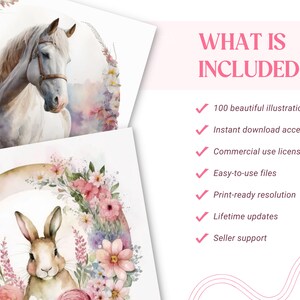 100 Farm Animals Clipart Value Pack - Watercolor Transparent PNG + JPG ...