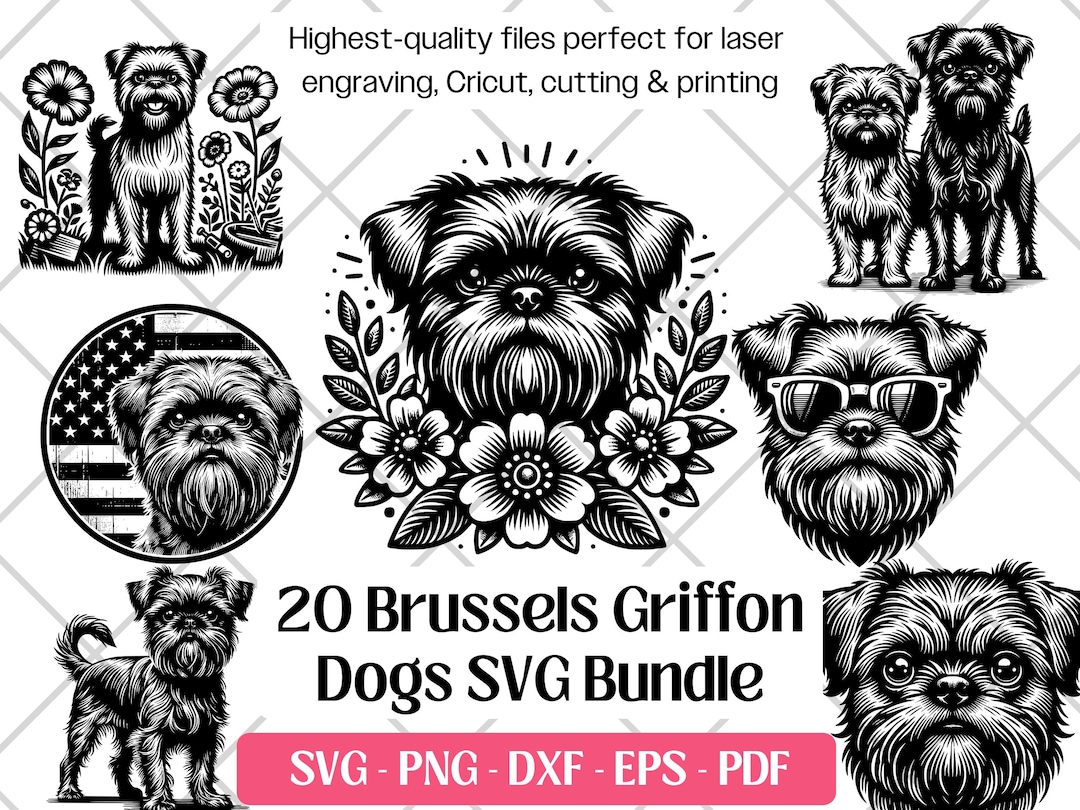 Brussels Griffon SVG Bundle, Cute Dog Vector, PNG, DXF, Eps,pdf Cutting ...