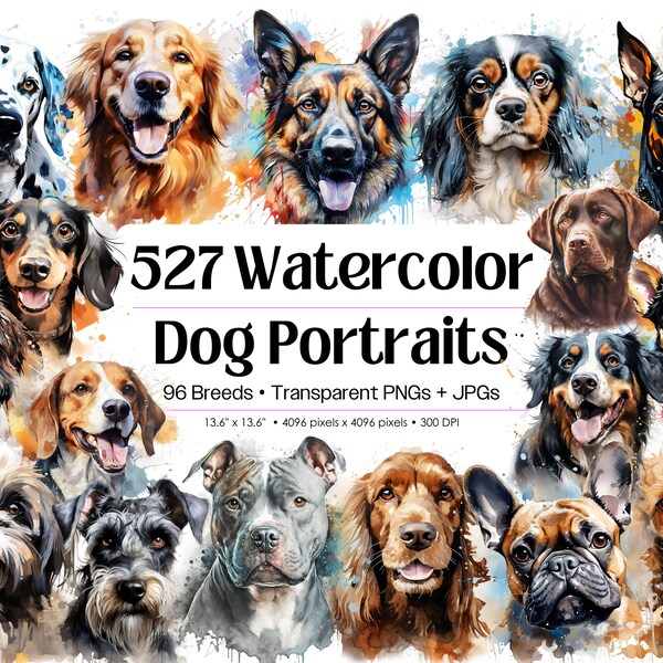 Watercolor Dog Print - Etsy