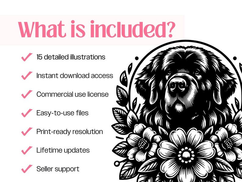 Newfoundland Dog SVG Bundle · Newfie Giant Fluffy Clipart PNG PDF ...