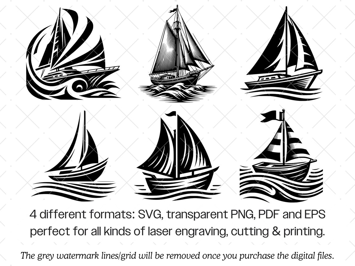 Sailboat SVG Bundle, Nautical Sailing Vector Clipart Png, Laser Cutting ...