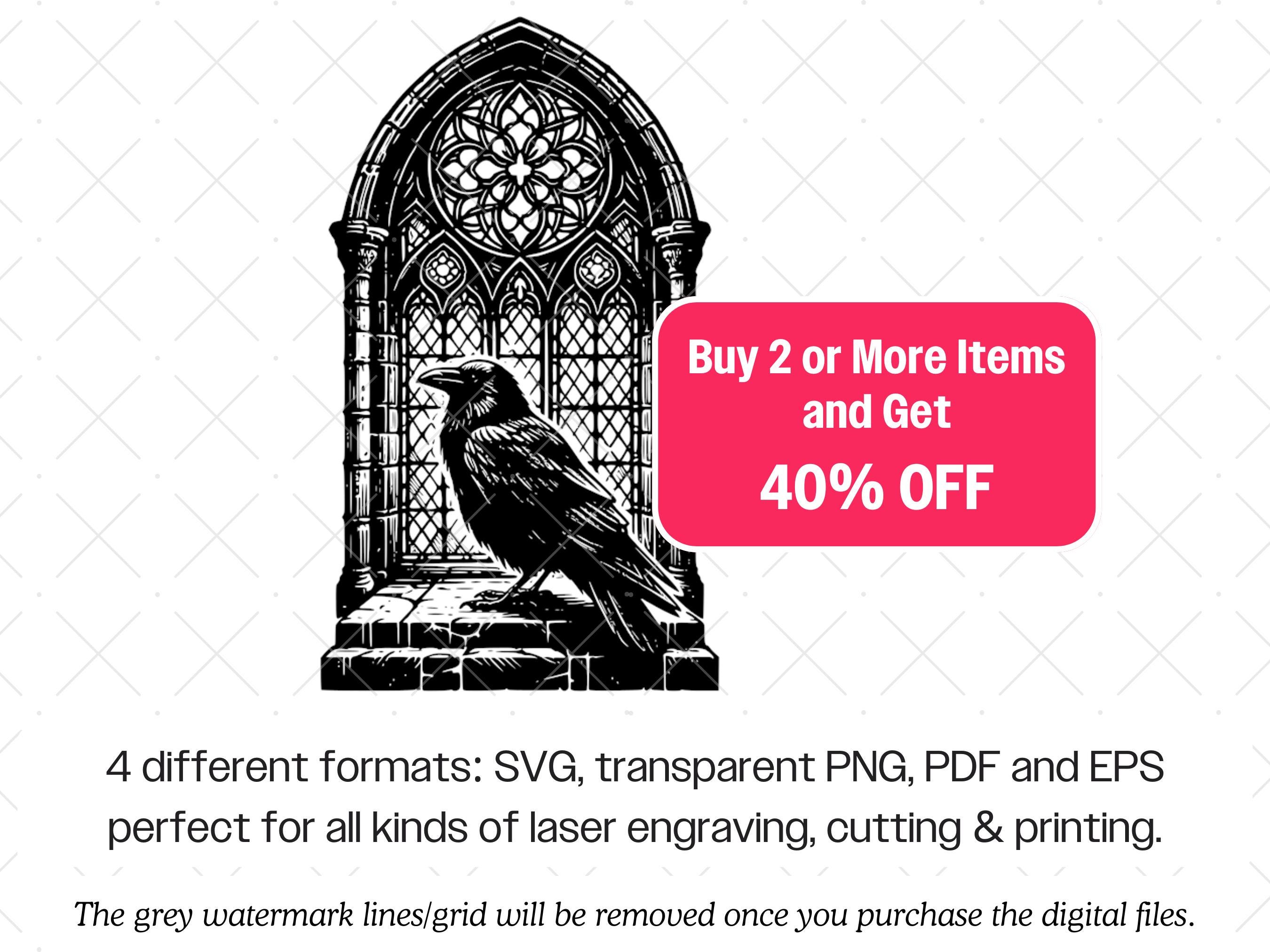 Raven SVG Bundle · Gothic Dark Bird Mystery Poe Raven Design Clipart ...