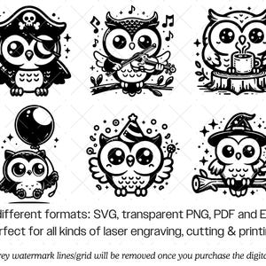 Cute Baby Owl SVG Bundle, Cutting Files, Vector Art, PNG Eps Pdf, Laser ...
