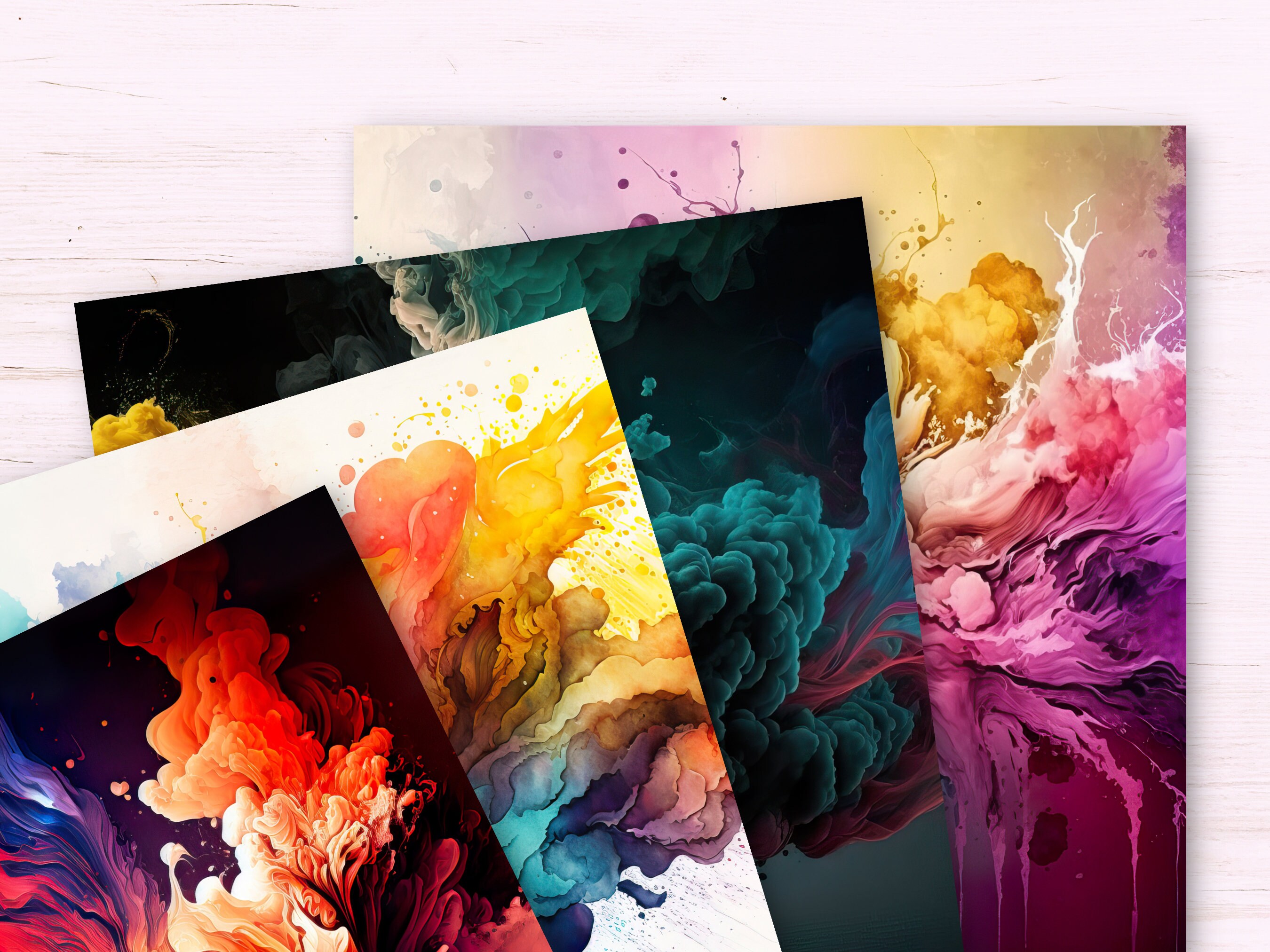 Abstract Watercolor Ink Backgrounds • Splash Effect Texture (digital ...
