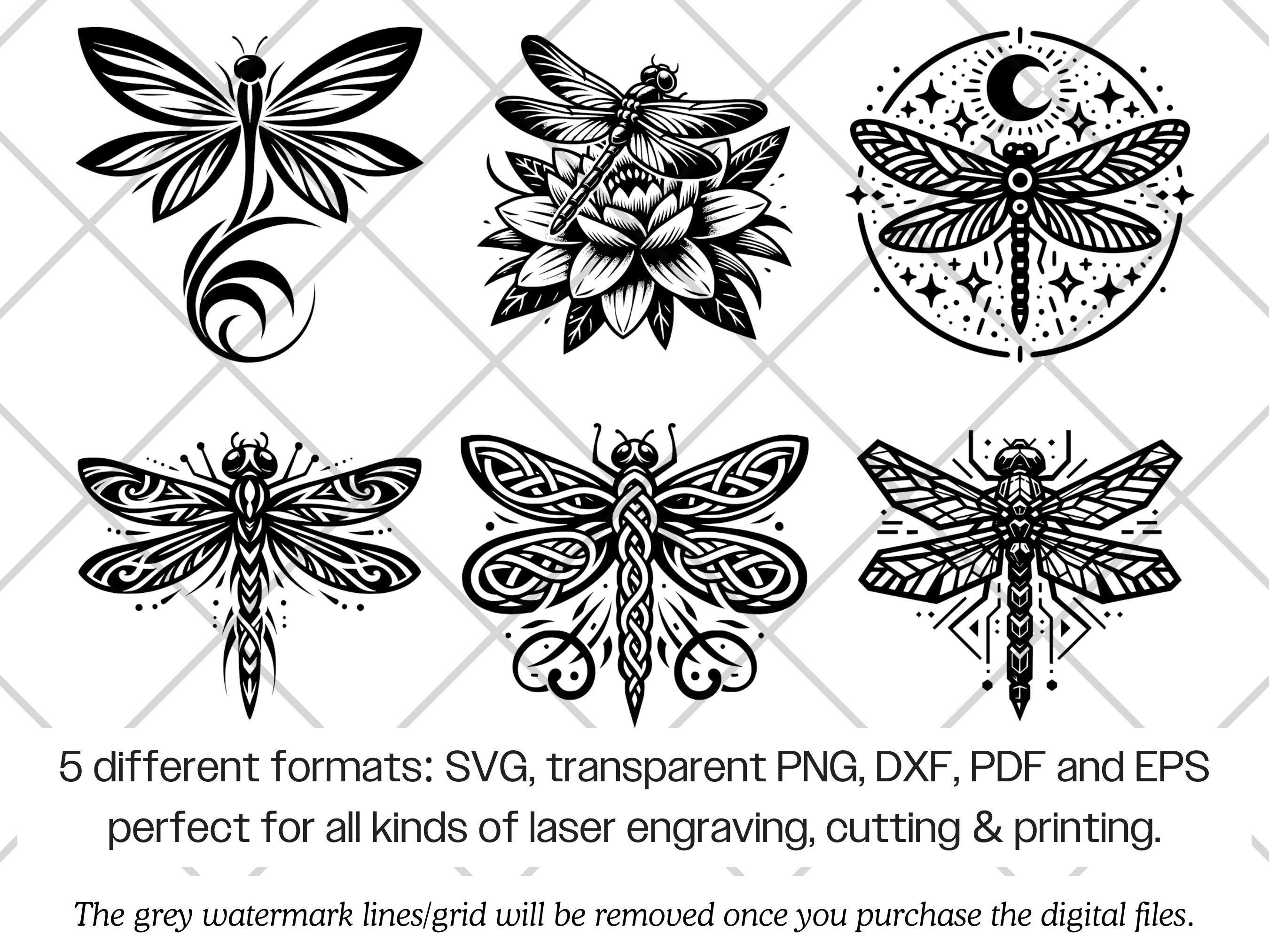 Dragonfly SVG Bundle · Floral Nature Boho Insect Clipart PNG · Cricut ...