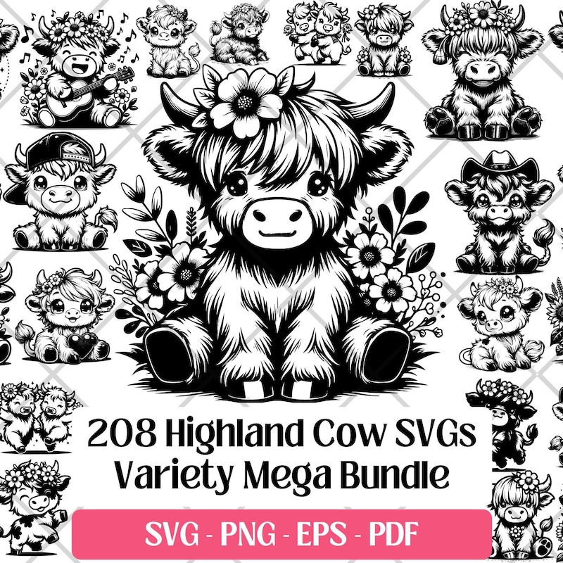 Highland Cow Templates - Etsy