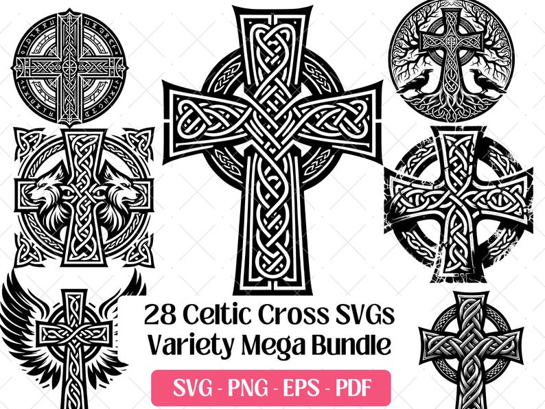 Celtic Cross SVG Bundle · Irish Knotwork Religious Christian Celtic ...
