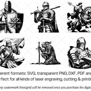 Knight SVG Bundle · Medieval Templar Warrior Crusader Knight Design ...