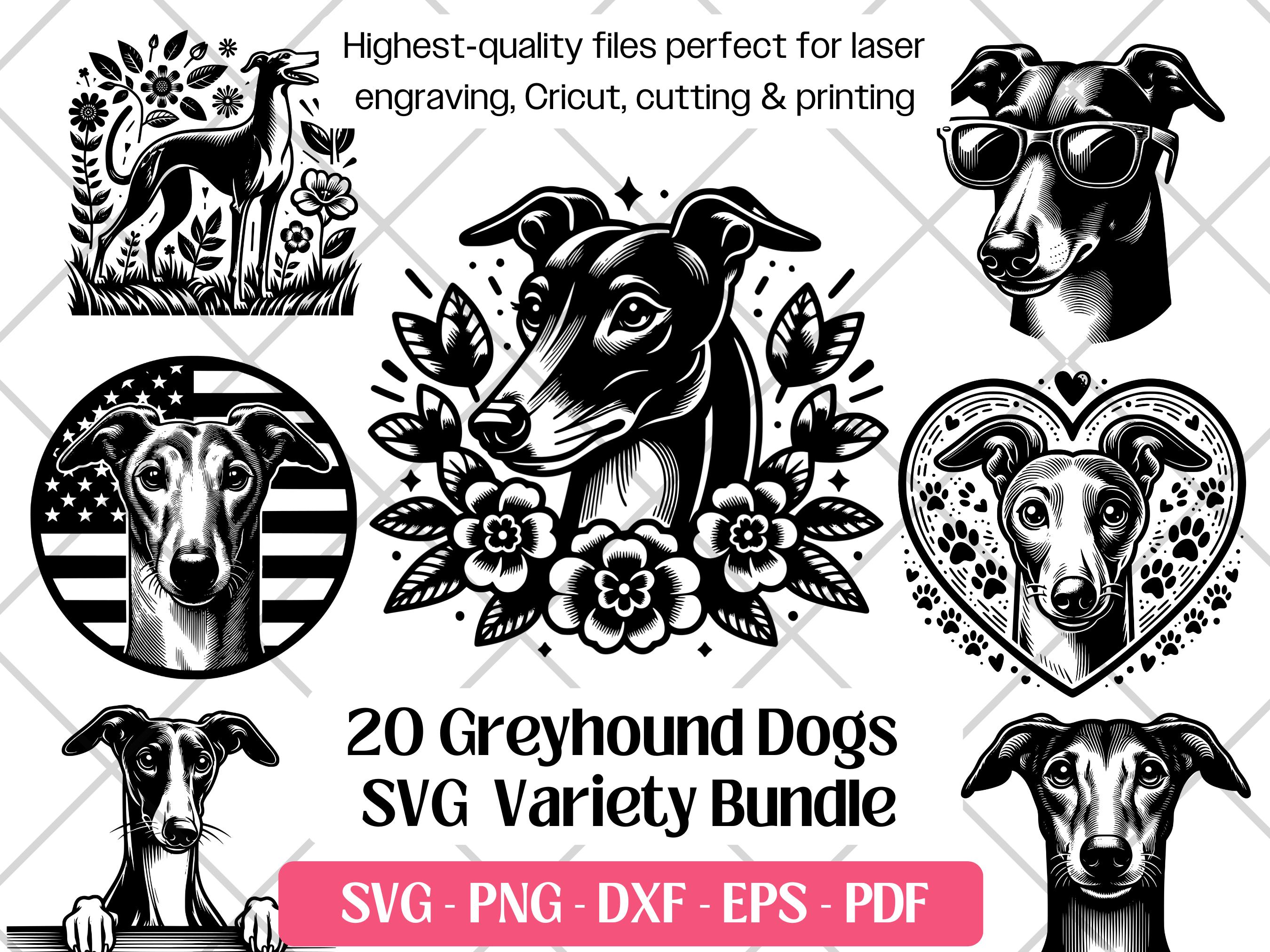 Greyhound SVG Bundle, Vector, PNG, Dxf, Eps,pdf, Cutting and Laser ...