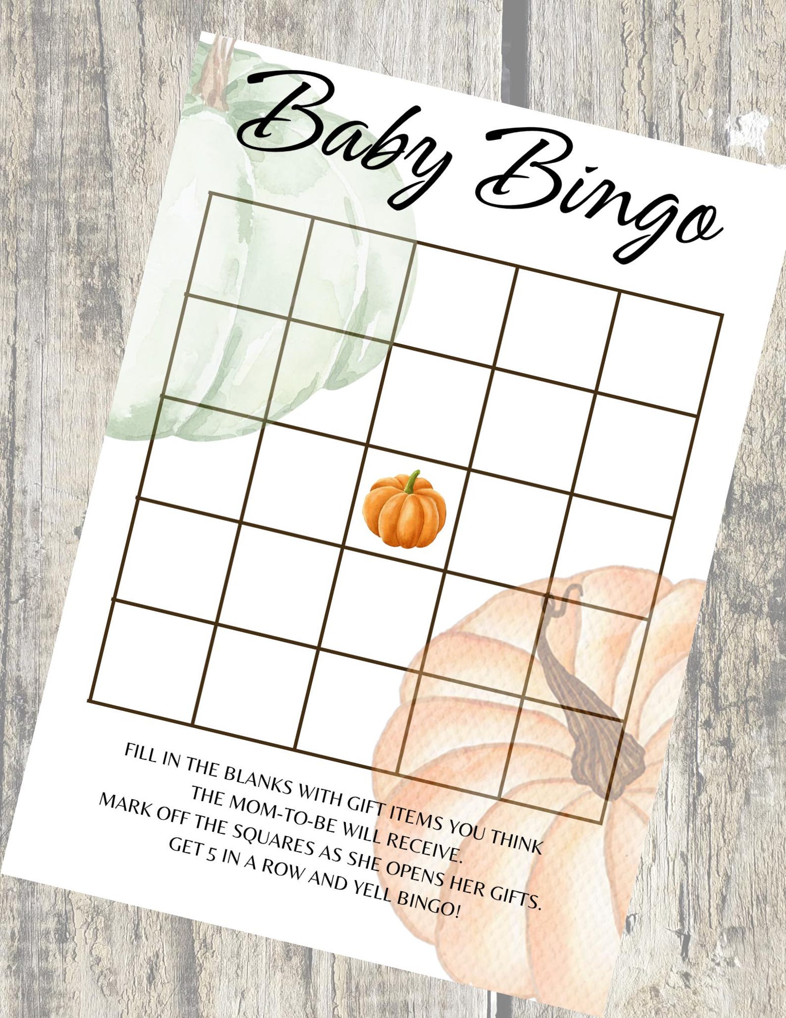 Printable Pumpkin Themed Baby Shower Games - Baby ABC and Bingo - Etsy