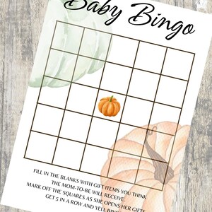 Printable Pumpkin Themed Baby Shower Games - Baby ABC and Bingo - Etsy