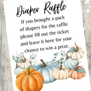 Pumpkin Diaper Raffle - Etsy