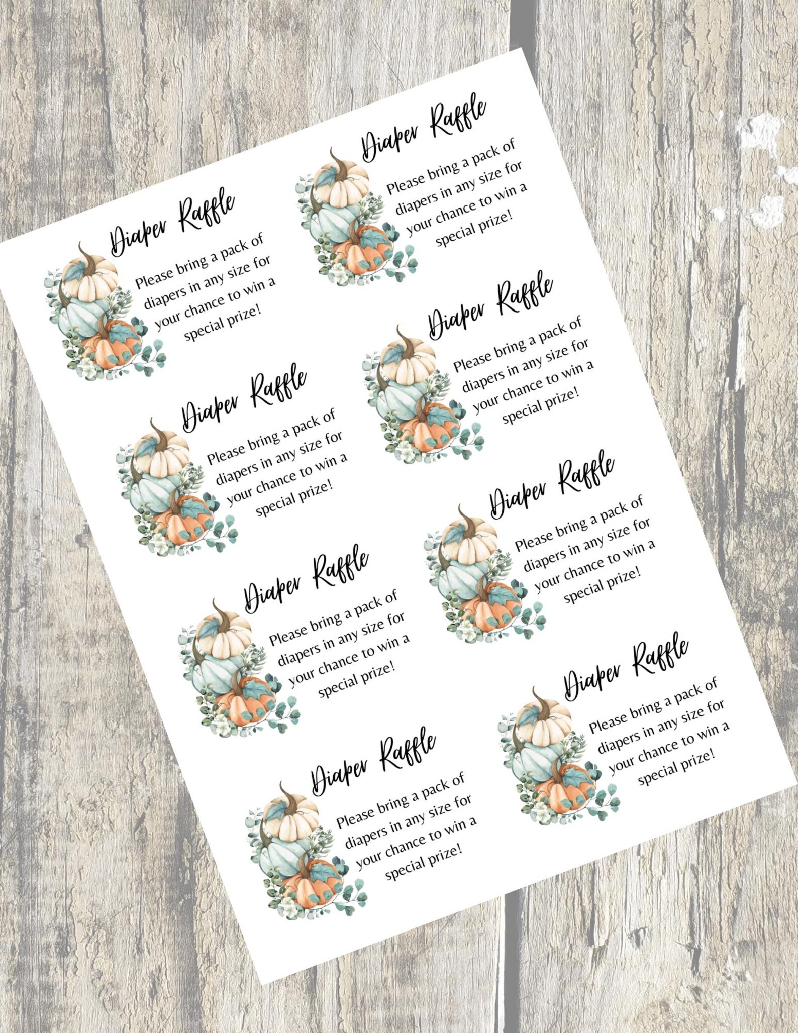 Pumpkin Diaper Raffle - Etsy