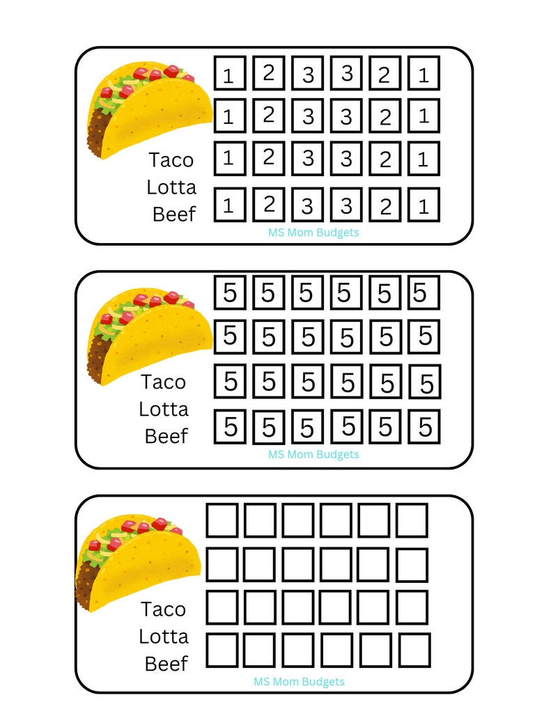 Taco Mini Savings Challenge - Etsy