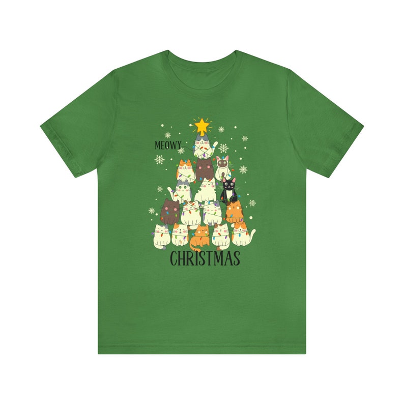 Christmas T-shirt Cat Tree Christmas T-shirt for Woman Cat's Meow ...